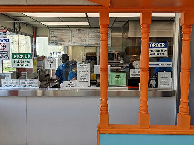 The order window where dreams are placed and delicious reality is handed back moments later.