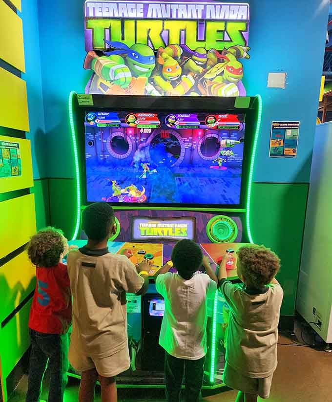 Teenage Mutant Ninja Turtles arcade game, because some heroes really do come in a half shell and full entertainment.