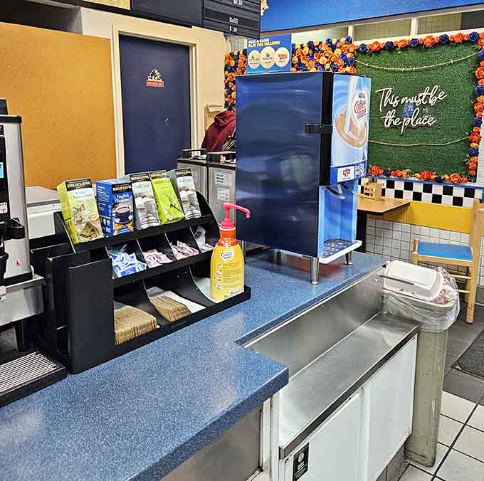 Even the coffee station area has personality, proving every corner of this place got the memo about being special.