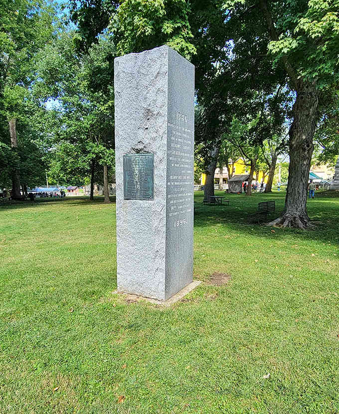 This memorial stone stands as a quiet reminder of the brave souls who built something extraordinary here.