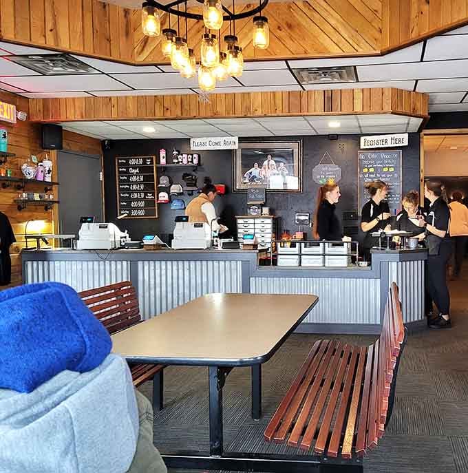 A modern counter area that balances contemporary design with the supper club's traditional roots and welcoming atmosphere.