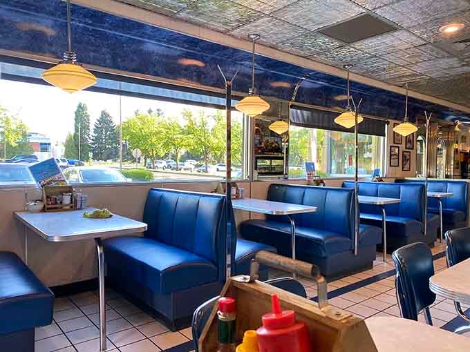 Those vintage pendant lights and spacious booths invite you to linger over coffee and conversation for hours.