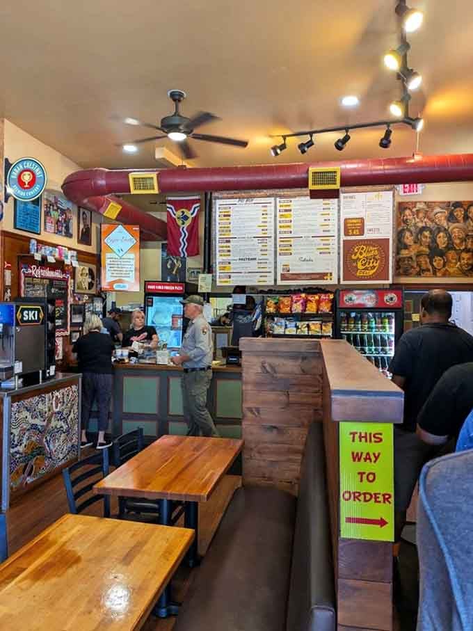 Order at the counter where friendly faces and that massive menu board await your most important decision of the day.