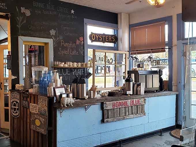 The coffee station and drink area where your beverage choices are almost as exciting as the food menu.