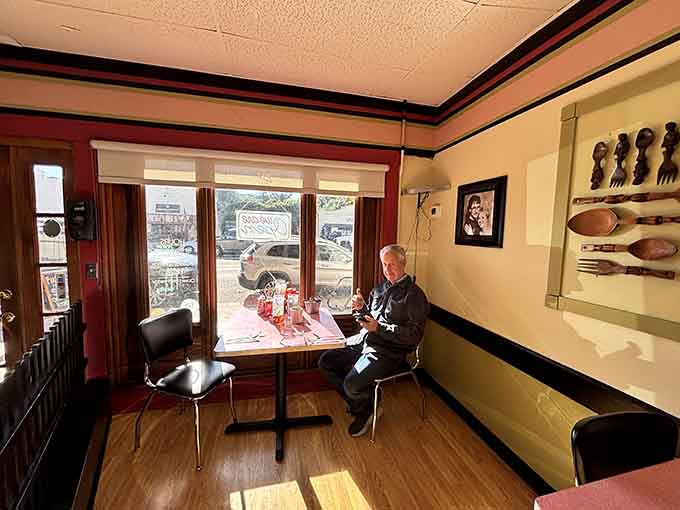 Window seats perfect for people-watching while you work your way through a plate of pure breakfast happiness and contentment.