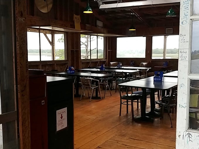 Wooden floors and walls covered in local character, where every scratch and mark tells a story about good times and great seafood.