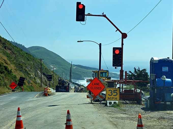 Even maintenance can't diminish the majesty when your office view includes the Pacific Ocean.