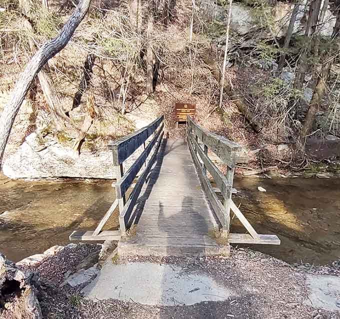 Crossing this bridge means you're committed to the adventure, no turning back now, not that you'd want to.