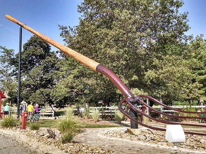 This pitchfork could harvest an entire county's worth of hay in one scoop, theoretically speaking of course.