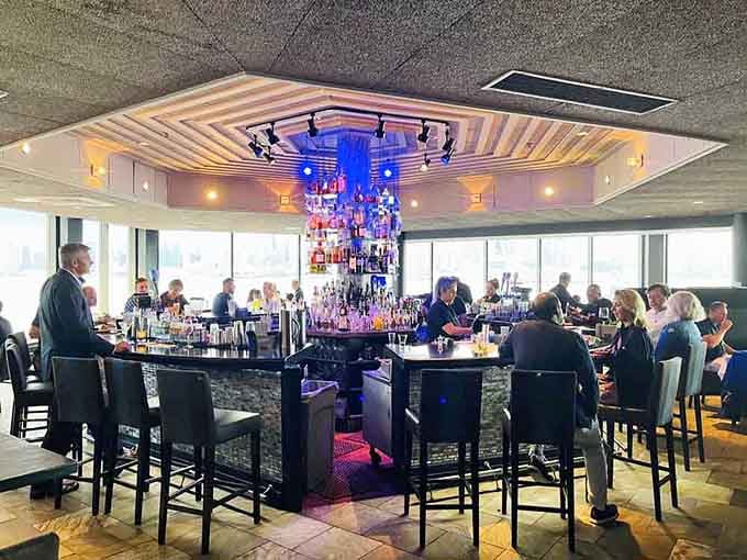 The bar area offers those same spectacular views with a more relaxed vibe for the indecisively hungry crowd.