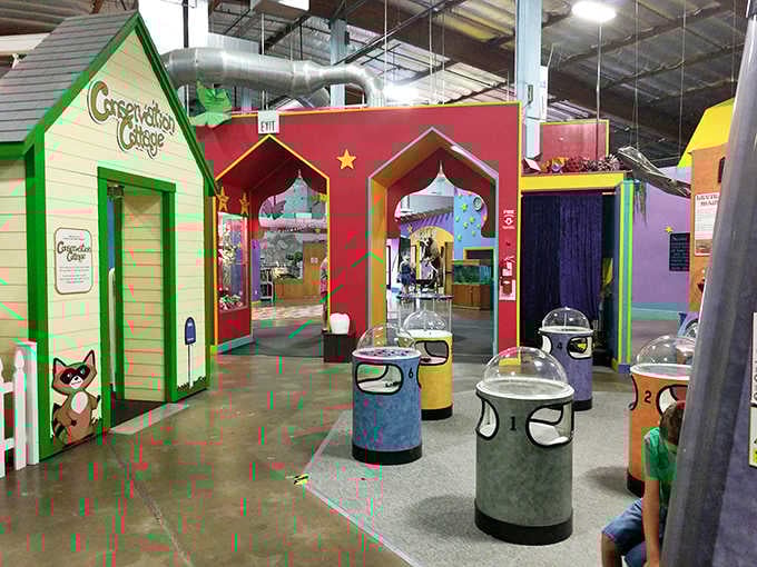 Colorful mini buildings create a kid-sized town where imagination runs wild and adult supervision remains surprisingly stress-free.