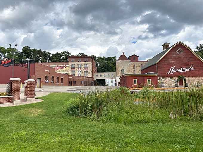 Leinenkugel's Brewery complex blends tradition with modern brewing, creating a campus where beer history literally flows through the grounds daily.
