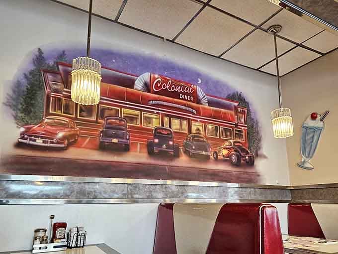 Wall murals celebrating the diner's heritage remind you that some traditions are worth preserving and savoring.