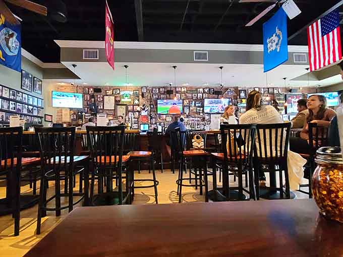 Casual dining at its finest: real people enjoying real pizza in a space that feels like home.
