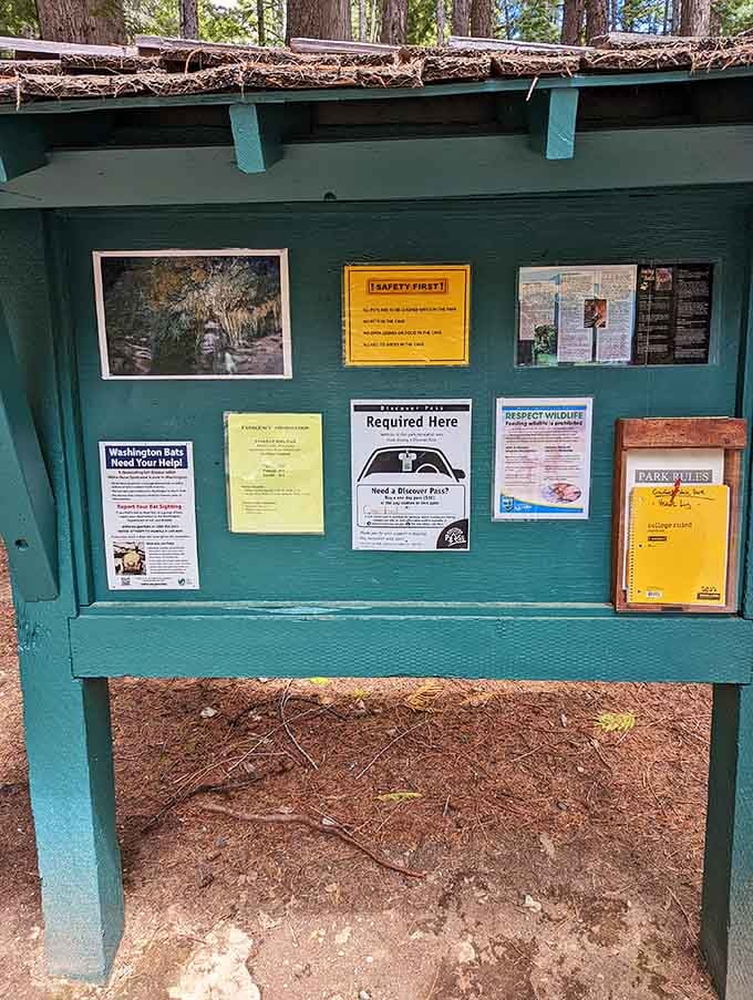 The information kiosk packed with details about bats, geology, and why touching cave formations is seriously frowned upon.
