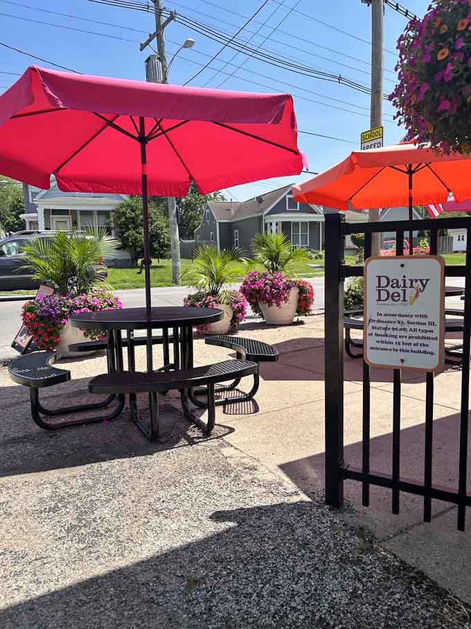 Outdoor seating where the only dress code is "bring your appetite" and the ambiance is pure summer happiness.