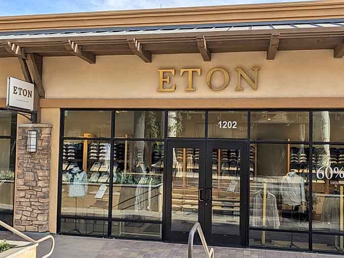 Eton brings sophisticated menswear to the desert, because even outlet shopping deserves a dress code upgrade.