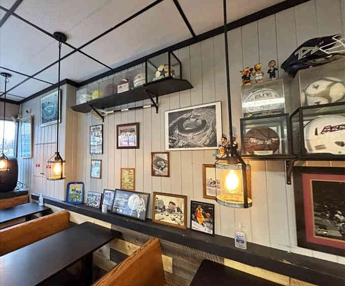 Local sports memorabilia and vintage photos give this place the authentic character chains can't replicate.