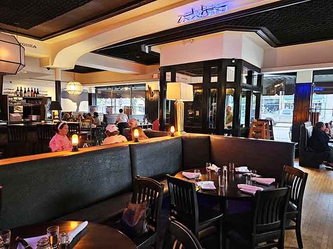 Comfortable booths and thoughtful spacing mean you can actually hear your dinner companions without shouting across the table.