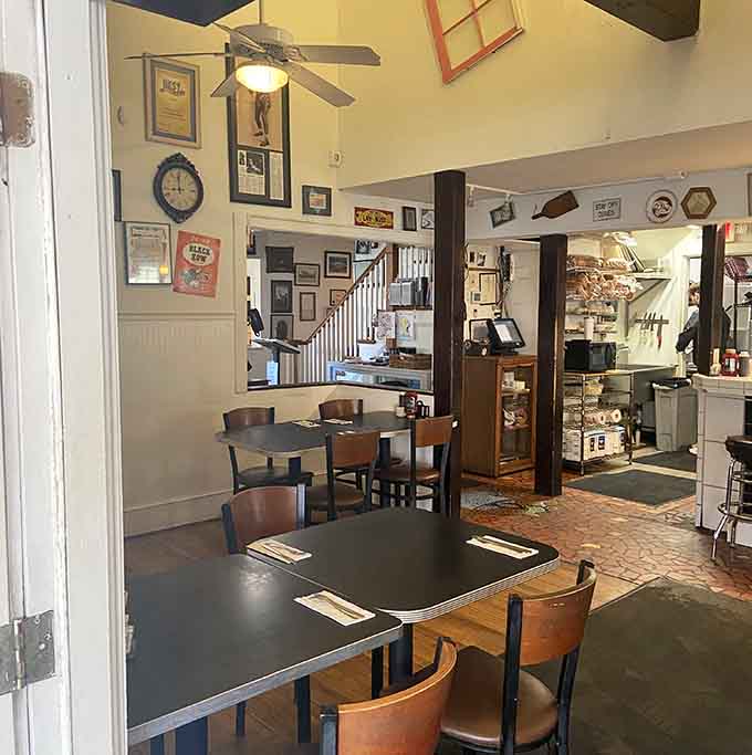 Cozy tables and nautical touches make this dining room feel like your coolest friend's beach house kitchen.