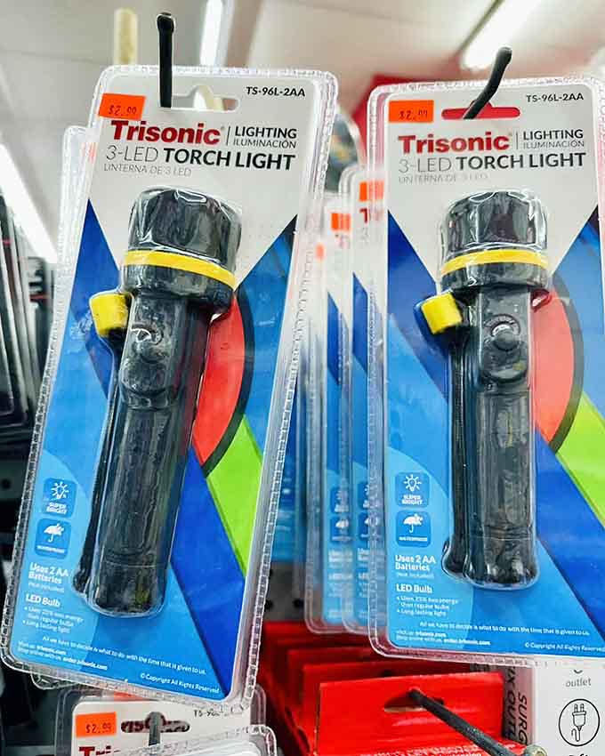 LED flashlights for when the power goes out and you need to find the fuse box again.