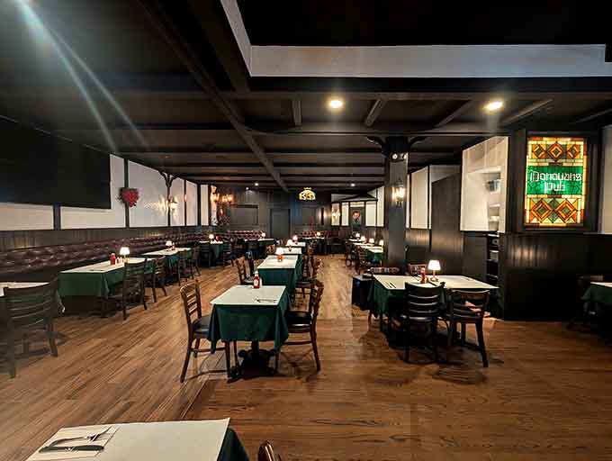 Another angle of pure pub perfection, where every table has witnessed decades of great meals and conversations.