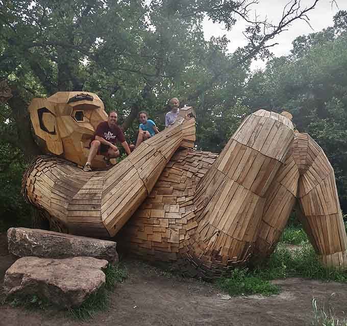 This giant wooden sculpture gives you the perfect excuse to act like a kid again&mdash;climb on, take photos, embrace the whimsy.