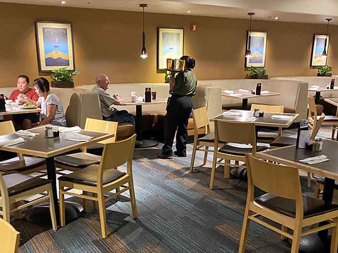 More seating options mean you can find your perfect spot to settle in for serious eating business.