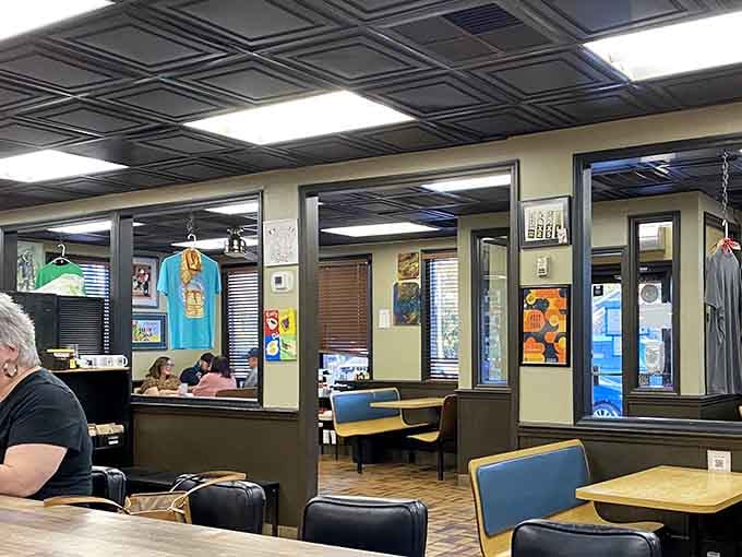 More booth seating and that classic diner layout that makes you feel like you've stepped into a time machine set for delicious.