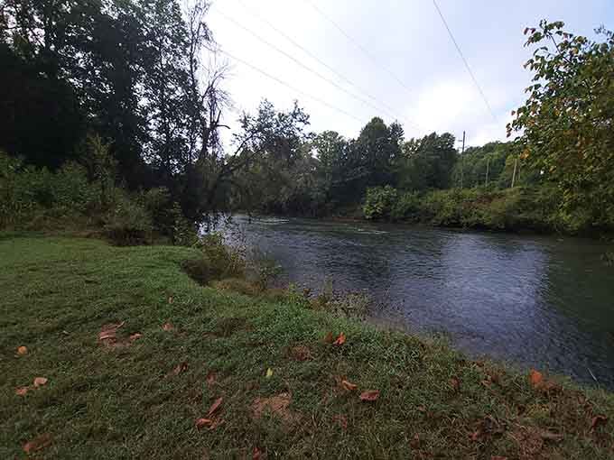 The Dan River flows through town like it owns the place, providing that essential water feature for contemplative staring.
