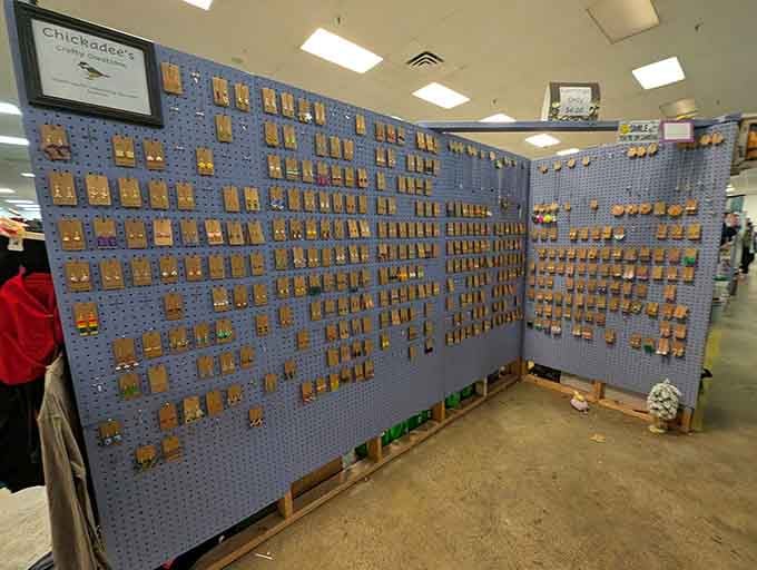 That earring wall holds more options than most jewelry stores, minus the snooty attitude and inflated price tags.