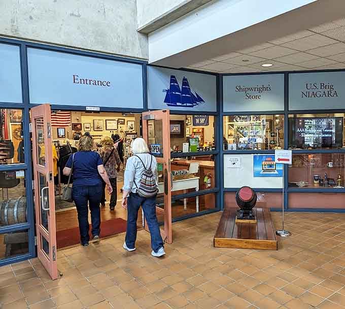Visitors explore the museum's treasures, discovering stories that connect Erie's past to its vibrant maritime present.