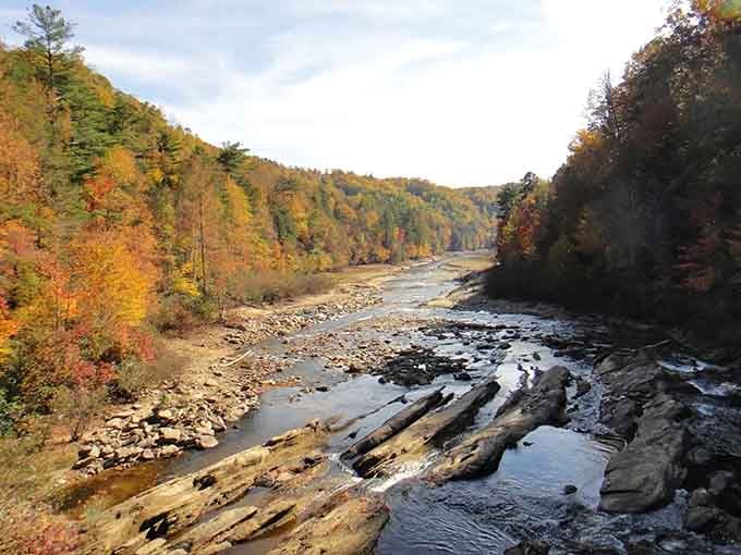 The river carves through rock like it's been working on this masterpiece for millennia&mdash;because it has.