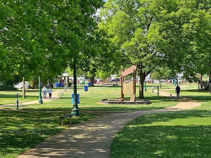Tree-lined paths through the park invite leisurely strolls where your biggest decision is which bench to claim for people-watching today.