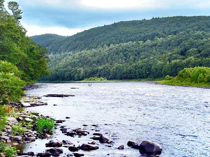 The Delaware River flows peacefully past, offering kayakers and daydreamers equally compelling reasons to visit and stay.
