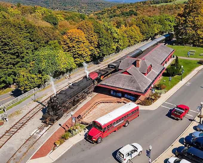 The Western Maryland Scenic Railroad depot looks exactly like what you imagined when you read train books as a kid.