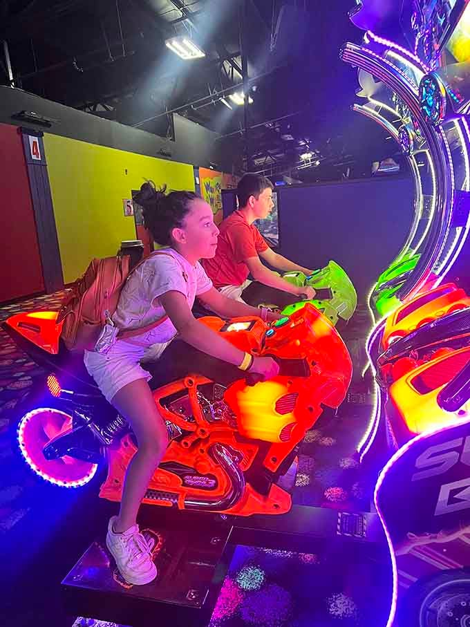 Racing games glow orange and green like Halloween candy came to life and learned to go fast.