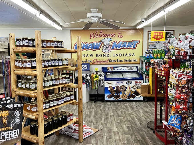 That welcome sign and local product display prove this place takes its community roots seriously indeed.