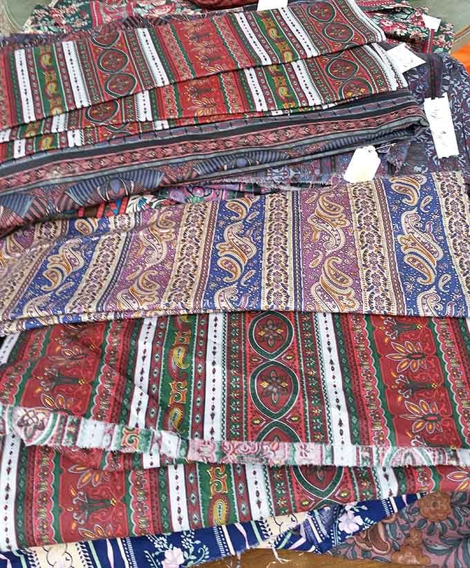 Patterned fabrics that would make any quilter's heart skip a beat and any craft room significantly more crowded.