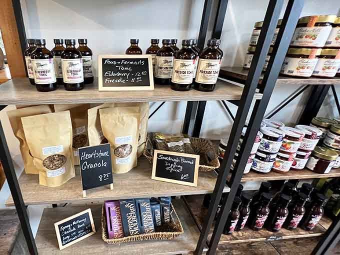 Local products and granola proving that HeartStone supports the community while feeding it incredibly well.