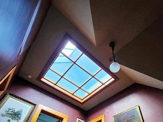 Natural light through a skylight, the original energy-efficient lighting solution before anyone called it that.