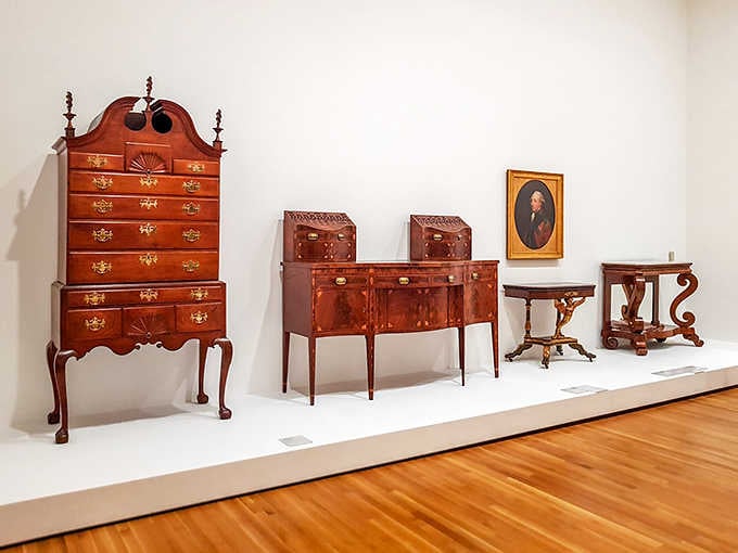 Eighteenth-century American craftsmanship on display, when furniture was built to outlast your great-great-grandchildren's great-great-grandchildren.