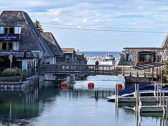 The view toward open water reminds you why fishermen chose this spot and never wanted to leave.