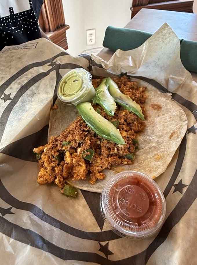 Breakfast tacos filled with chorizo and topped with avocado, because mornings in Texas deserve to start with serious flavor.