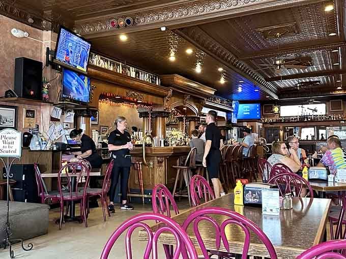 High ceilings and plenty of elbow room mean you can actually enjoy your meal without bumping into your neighbors.