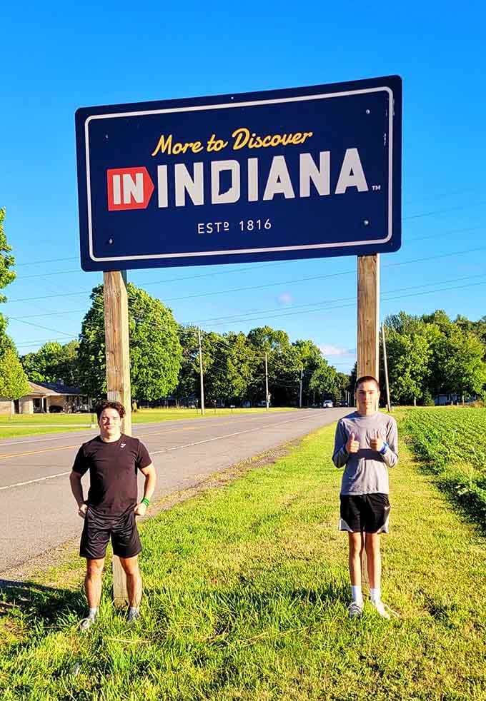 These guys know what's up, stopping for a photo op that'll make their friends back home properly jealous of their road trip.