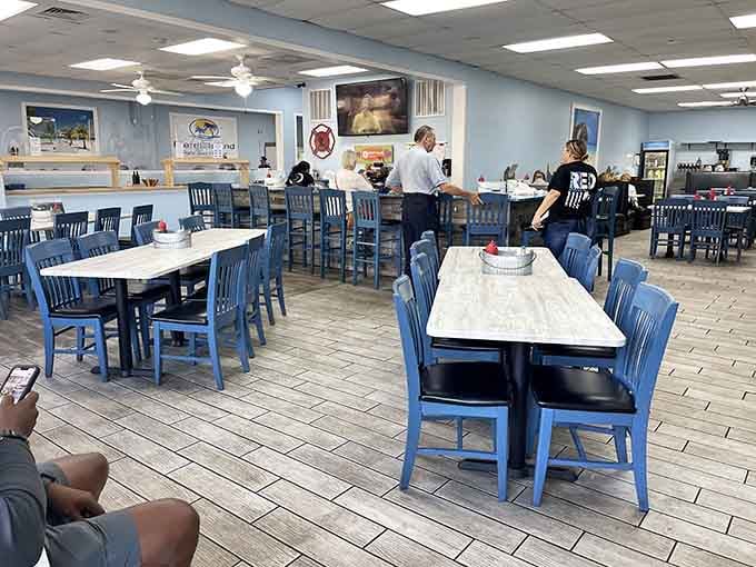 Booths and tables spread throughout the space mean there's always room for one more hungry breakfast enthusiast.