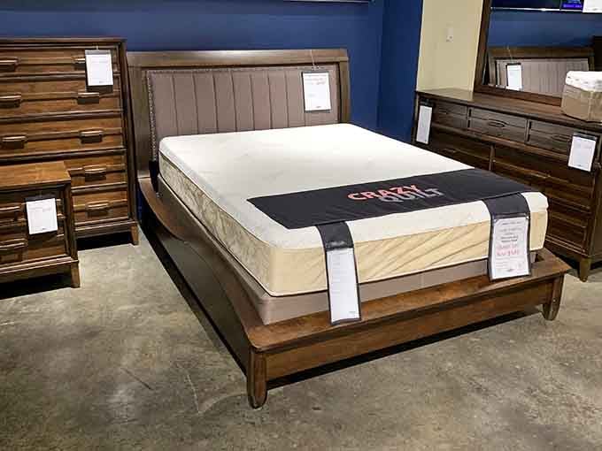 A bedroom set so polished you'll feel guilty eating crackers in bed, but you'll do it anyway.