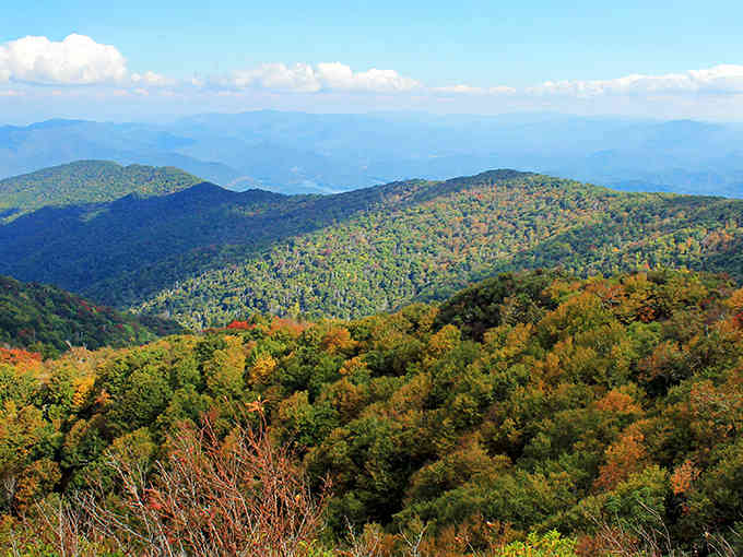 Layer upon layer of mountains stretching to infinity, like nature's own version of a never-ending buffet.