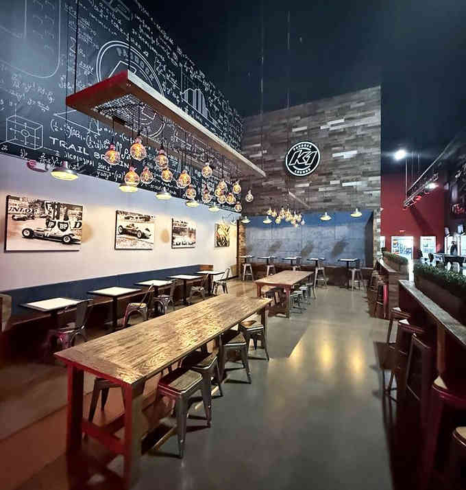 The dining area where post-race analysis happens over snacks, and everyone's story gets slightly faster with each retelling.